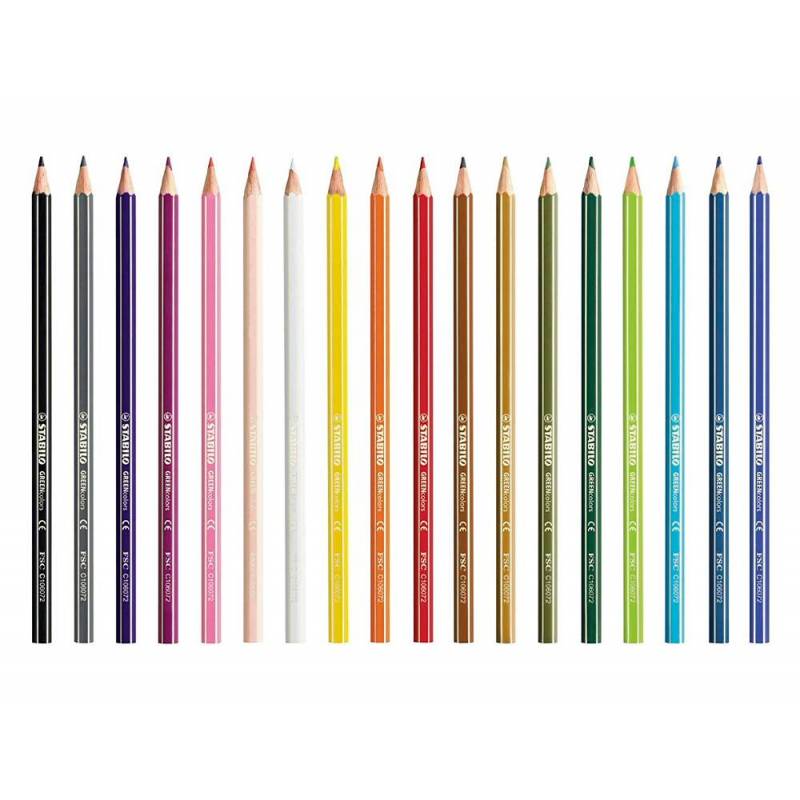 LAPICES DE COLORES MARCA STABILO GREEN COLORS CON CERTIFICADO FSC (166238)
